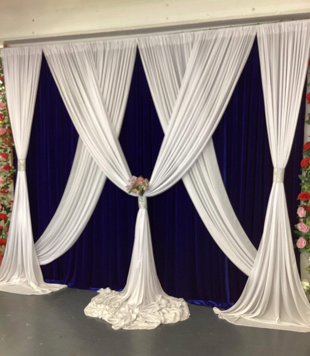 Backdrop Decoration Set,royal Blue and White Backdrop 10’W X 9’H, Event ...