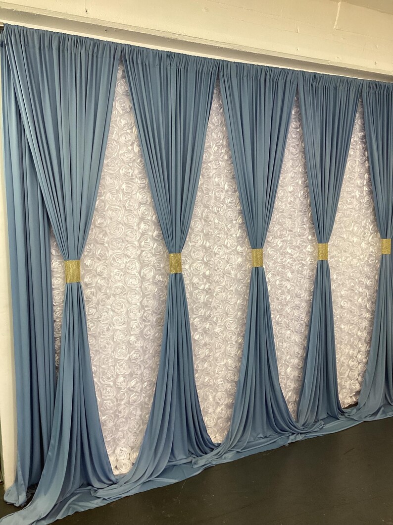 Backdrop Decoration Set, White and Dusty Blue Event Decoration 10’W X 9’h,wedding Backdrop,event ...