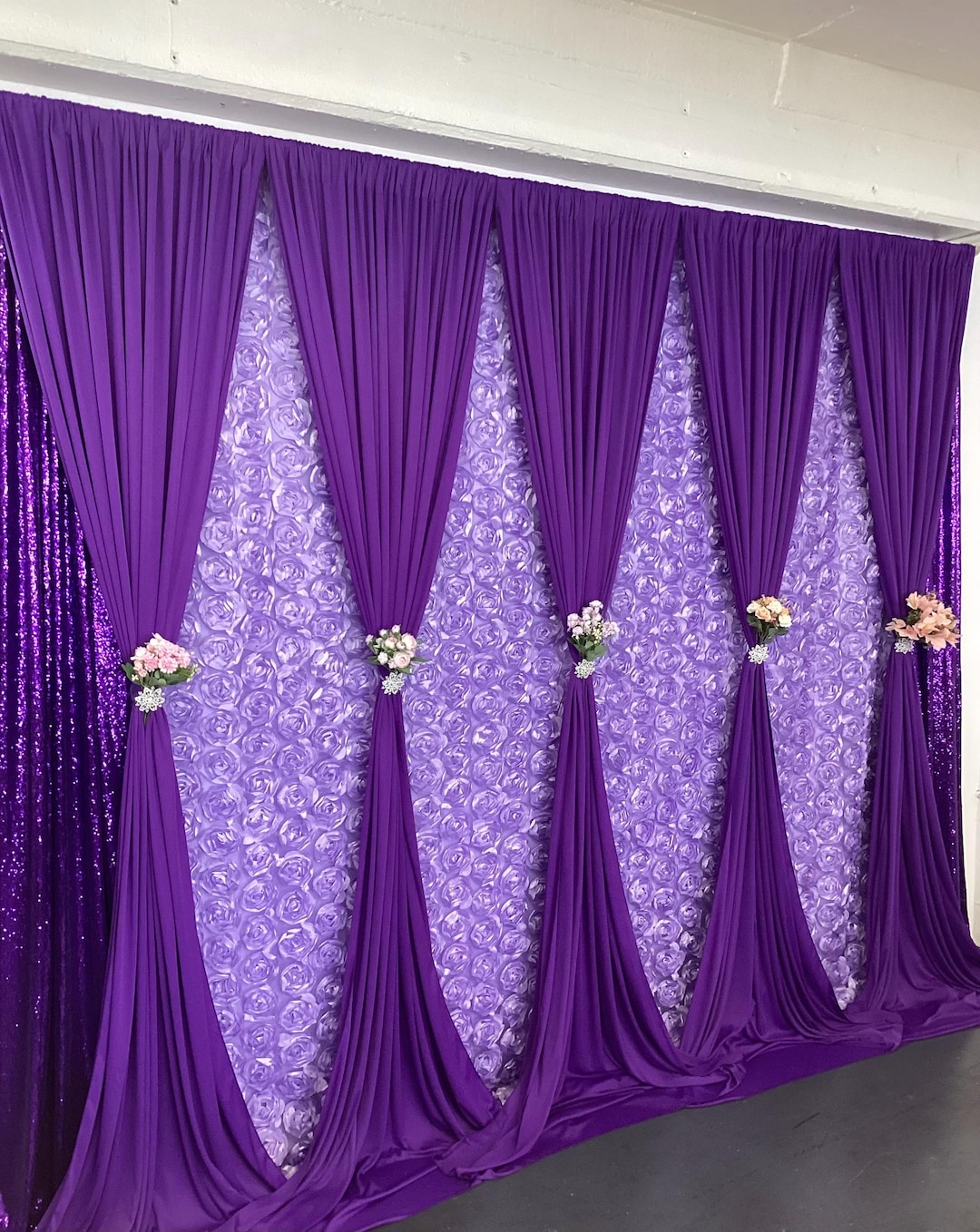 Backdrop Decoration Set, Lavender and Purple Event Decor 10’W X 9’H ...
