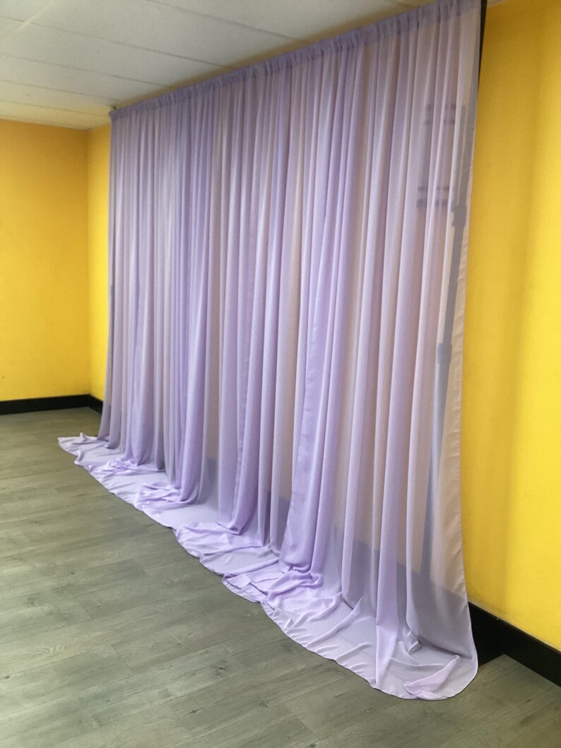 Chiffon Backdrop Set,chiffon Curtains , Lavender Chiffon Backdrop 10’W ...