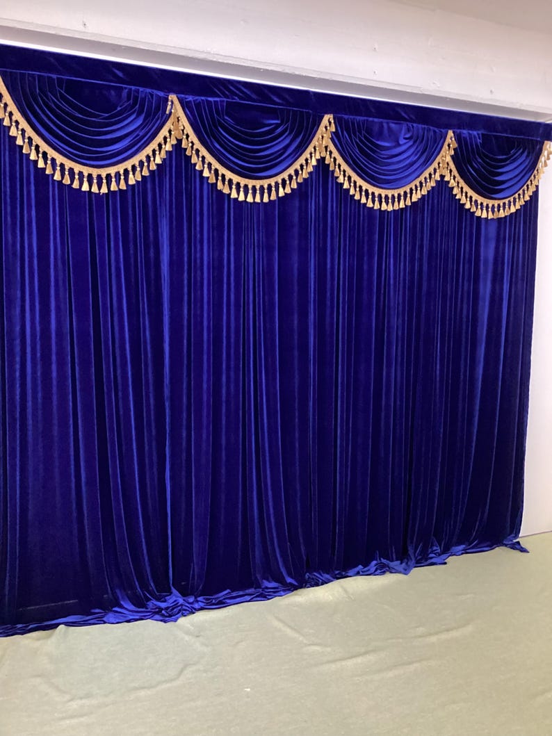 Royal Blue Velvet Backdrop Set, Church Curtains,theater Curtains ...