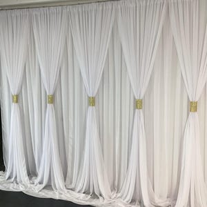 Chiffon Curtain Set , Wedding Decoration Backdrop 10’W X 10’H, Event ...