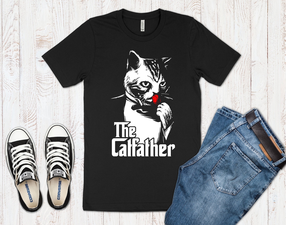 The Catfather Shirt, Funny Cat Dad T Shirt, Funny Cat T Shirts for Men ...