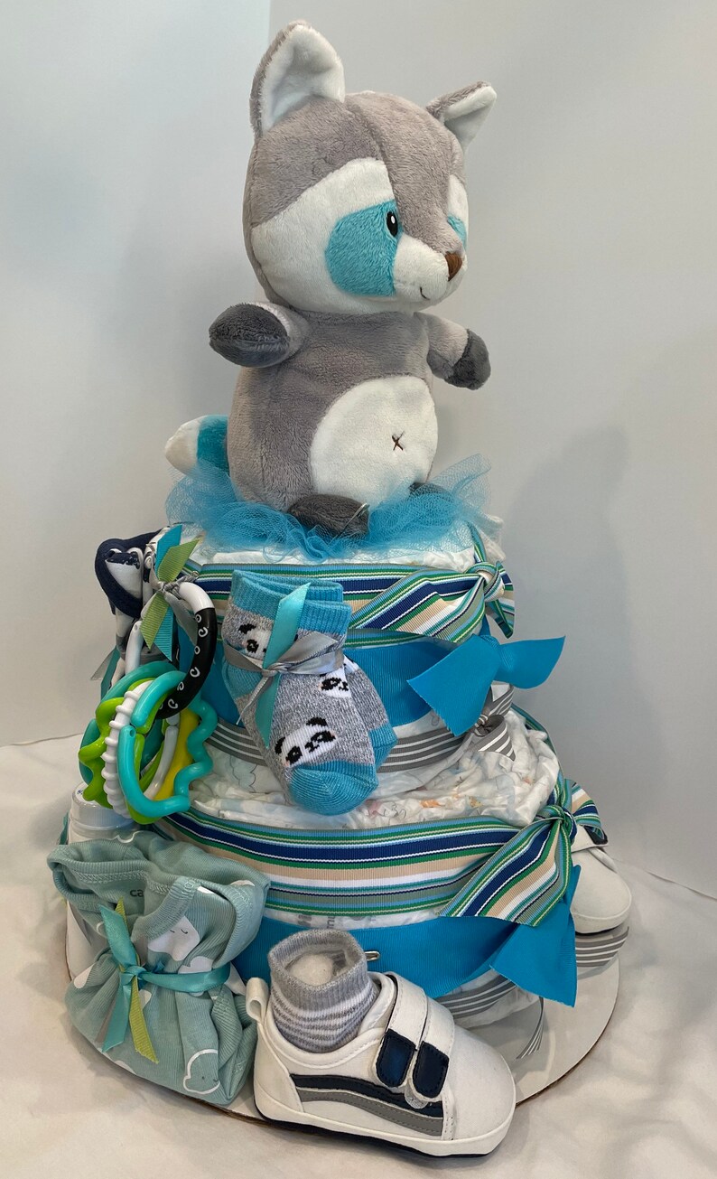 Lil' Fox Diaper Cake, Boy Diaper Cake, Baby Shower Gift, Baby Shower ...