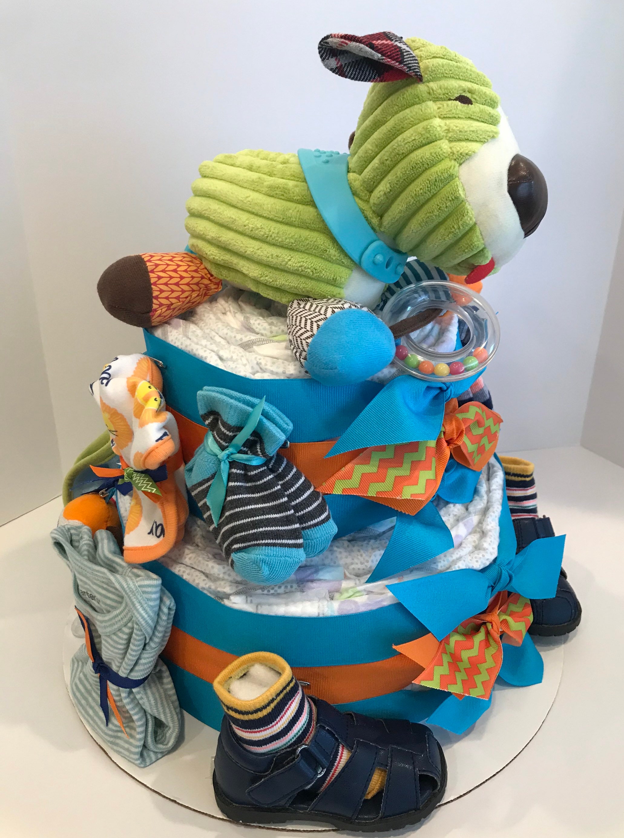 Puppy Diaper Cake, Baby Shower Gifts, Baby Shower Centerpiece, Baby ...