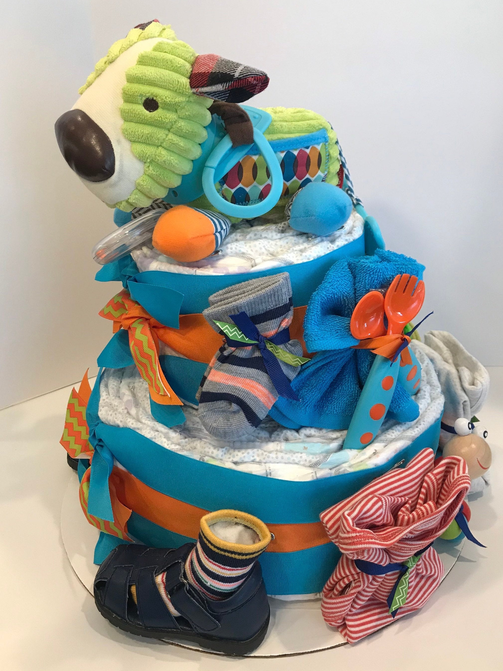 Puppy Diaper Cake, Baby Shower Gifts, Baby Shower Centerpiece, Baby ...