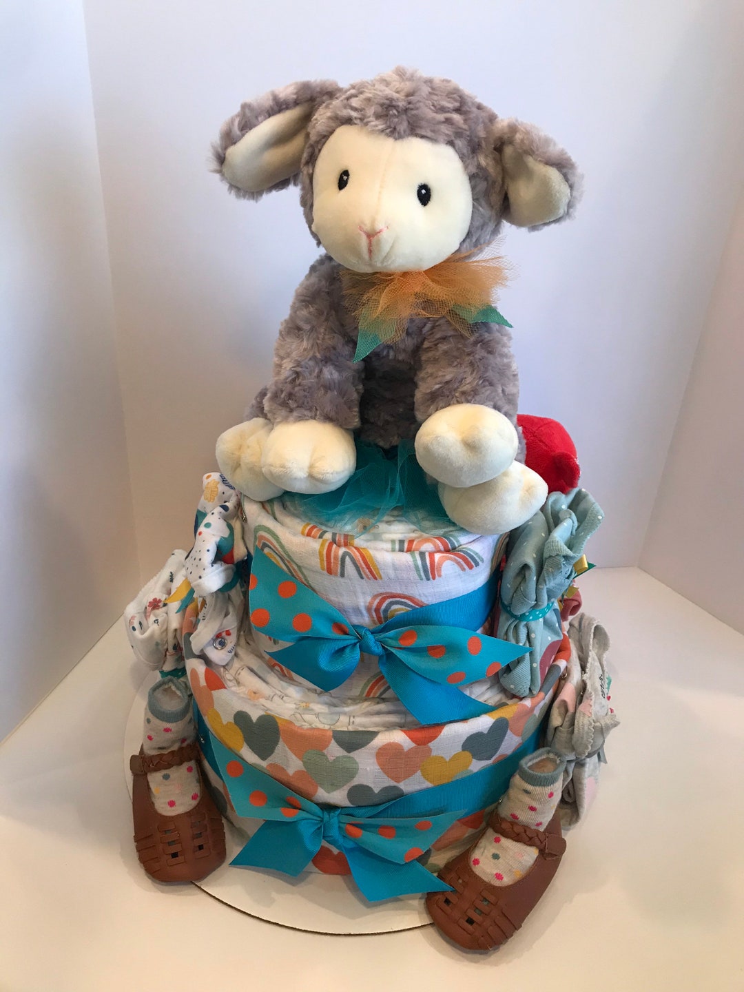 Lil' Lamb Diaper Cake, Baby Shower Gift, Baby Gift, Diaper Cake ...