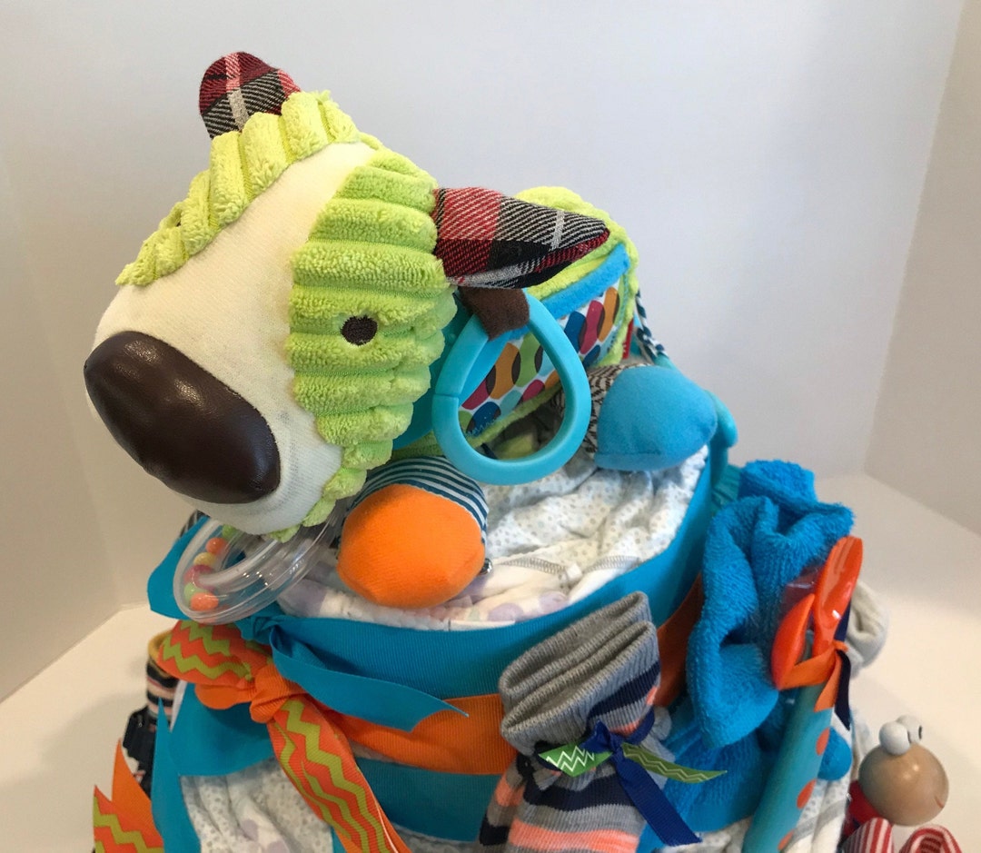 Puppy Diaper Cake, Baby Shower Gifts, Baby Shower Centerpiece, Baby ...