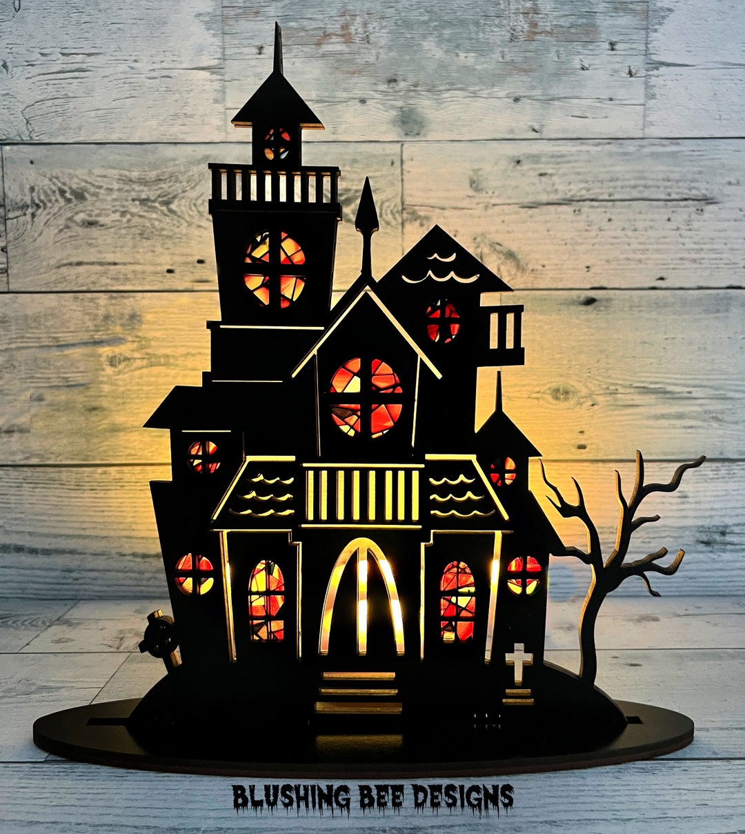 Halloween Haunted House, Tabletop, Mantel, or Tiered Tray Décor ...