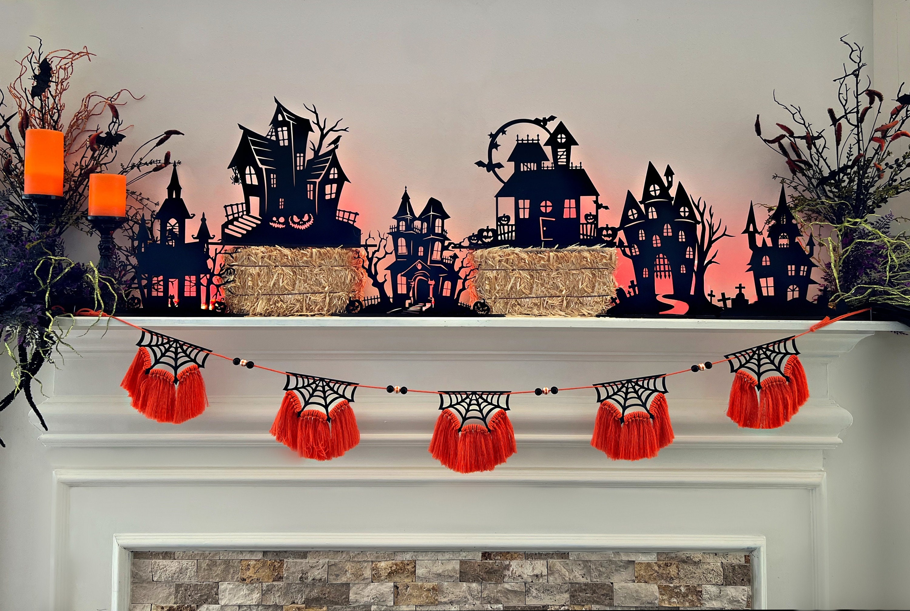 Halloween Haunted House, Tabletop, Mantel, or Tiered Tray Décor, Spooky ...