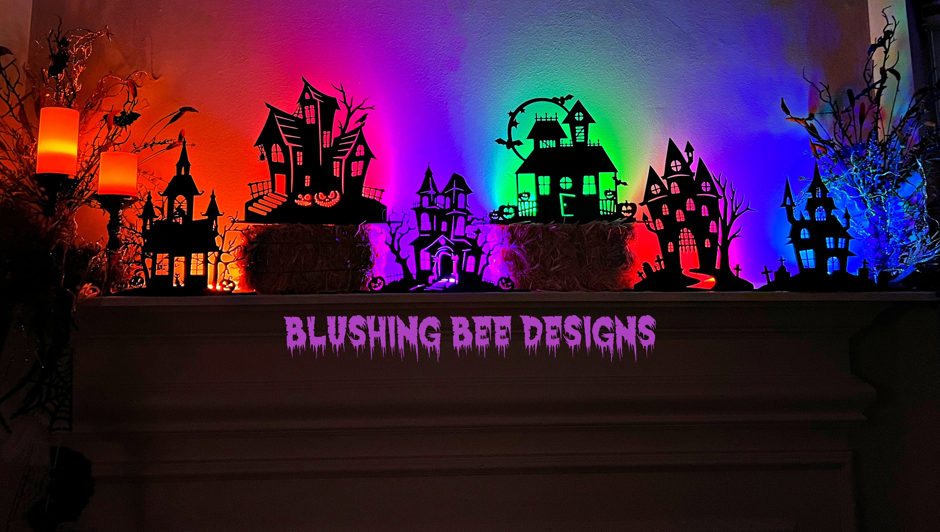 Halloween Haunted House, Tabletop, Mantel, or Tiered Tray Décor, Spooky ...