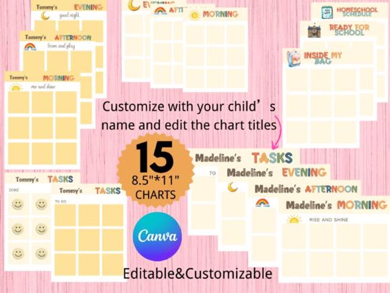 Daily Routine Cards Visual Schedule Toddler Routine Chart for Kids ...