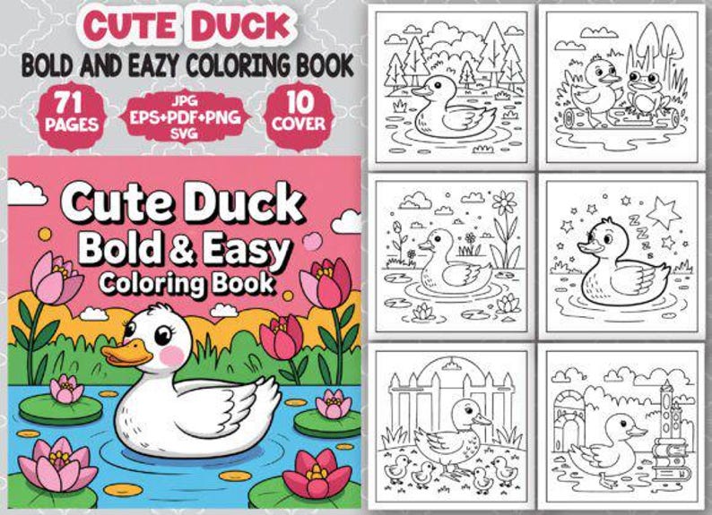 Quacky Days Coloring Book, Cute and Cozy Digital Coloring, Instant ...