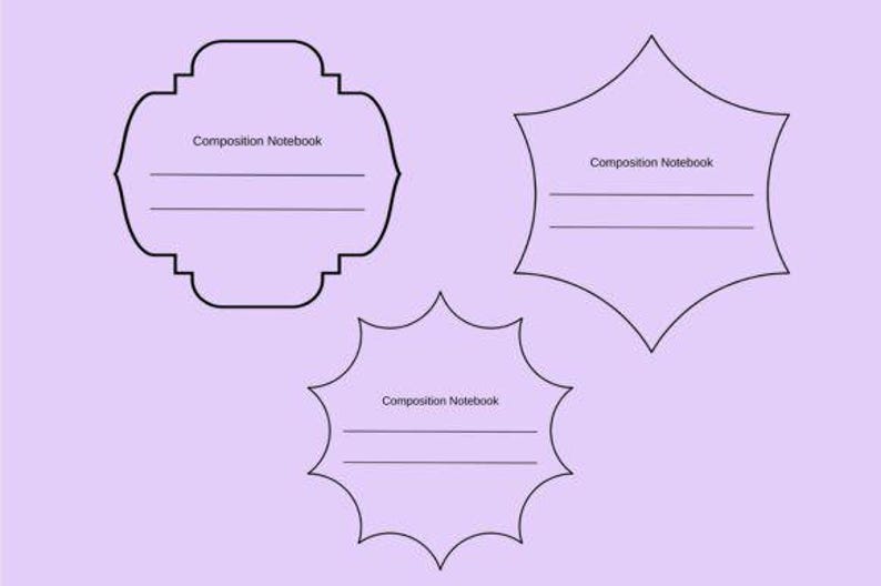 Composition Book Label Svg Bundle, Composition Notebook Labels ...