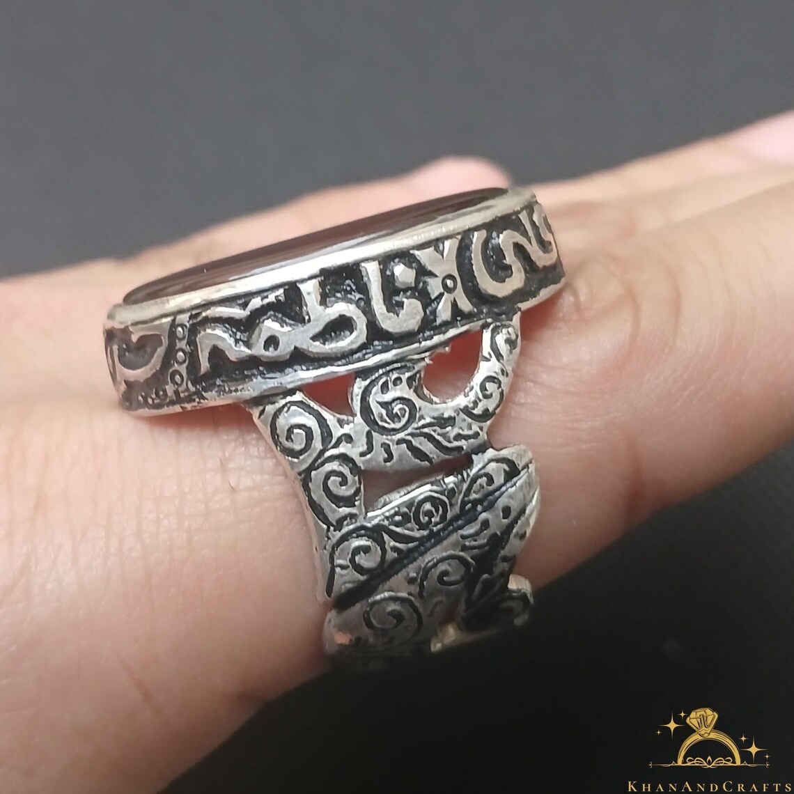 Natural Yemeni Agate Ring Handmade Islamic Aqeeq Ring Shia Ring Panjtan ...