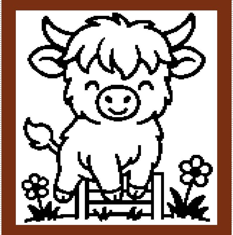 Highland Cow Baby Blanket Knitting Pattern PDF - Etsy