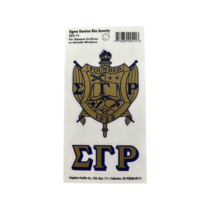 Sigma Gamma Rho Crest Decal Sticker - Sigma Gamma Rho - Divine 9 - D9 ...