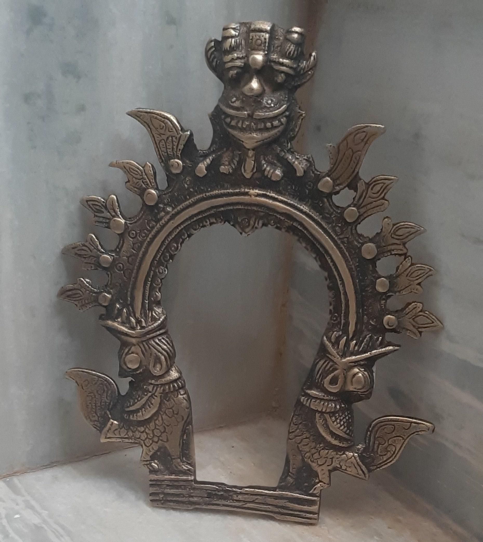 Antique Old Brass Carved Temple Prabhavali/wall Hanging - Etsy