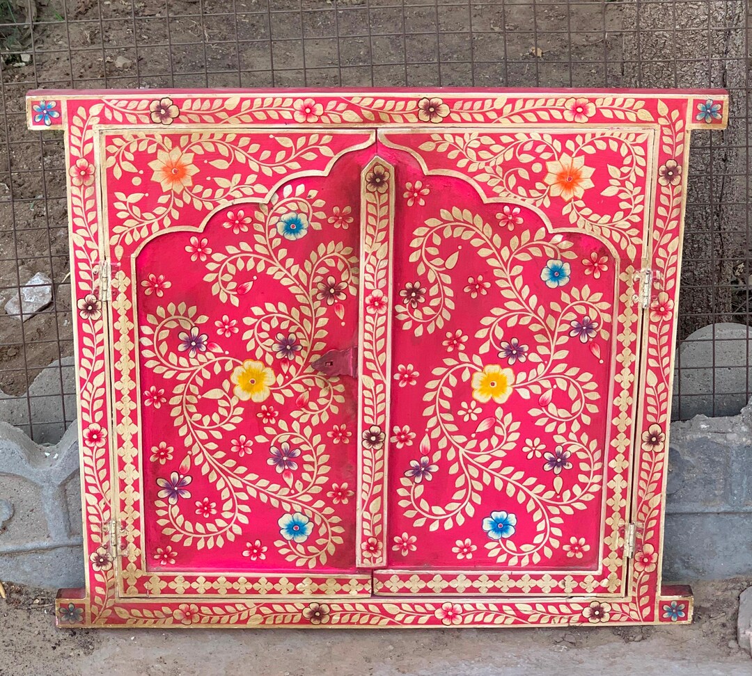 Handcrafted Pink Wooden Window With Traditional Inlay Design - Etsy
