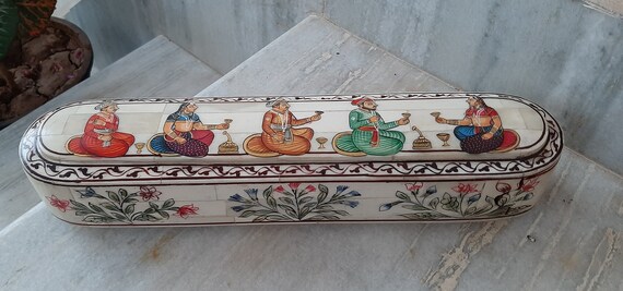 Handmade Pencil box/Vintage Box/Camel Bone Pencil Box/Decorative Box ...