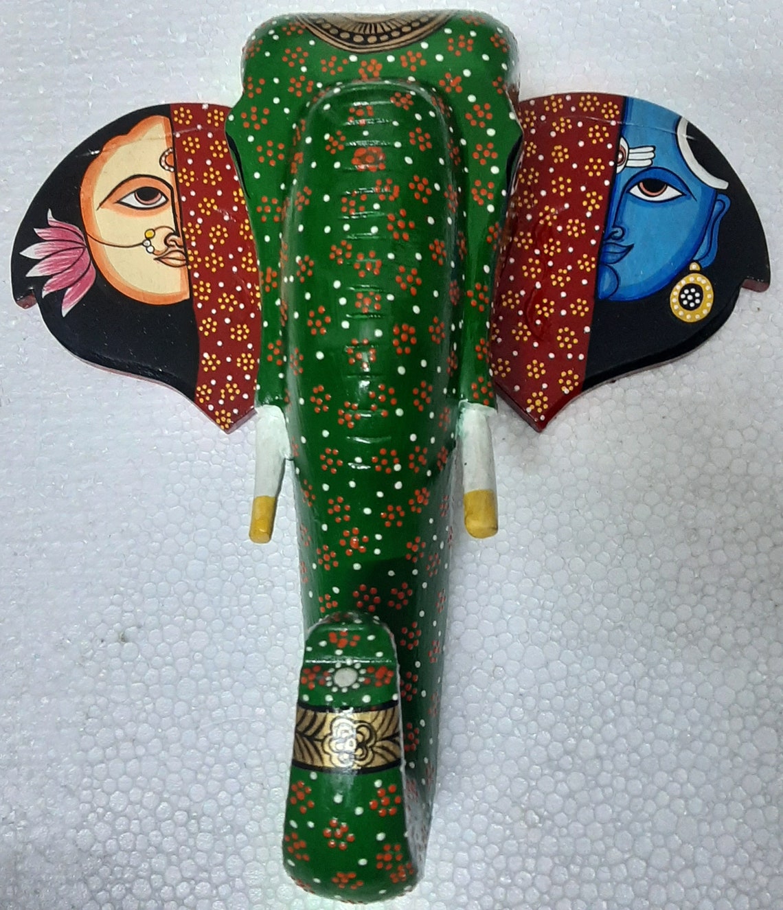 Handcrafted Wooden Elephant Mask: Indian Shiv Parvati Wall Decor - Etsy