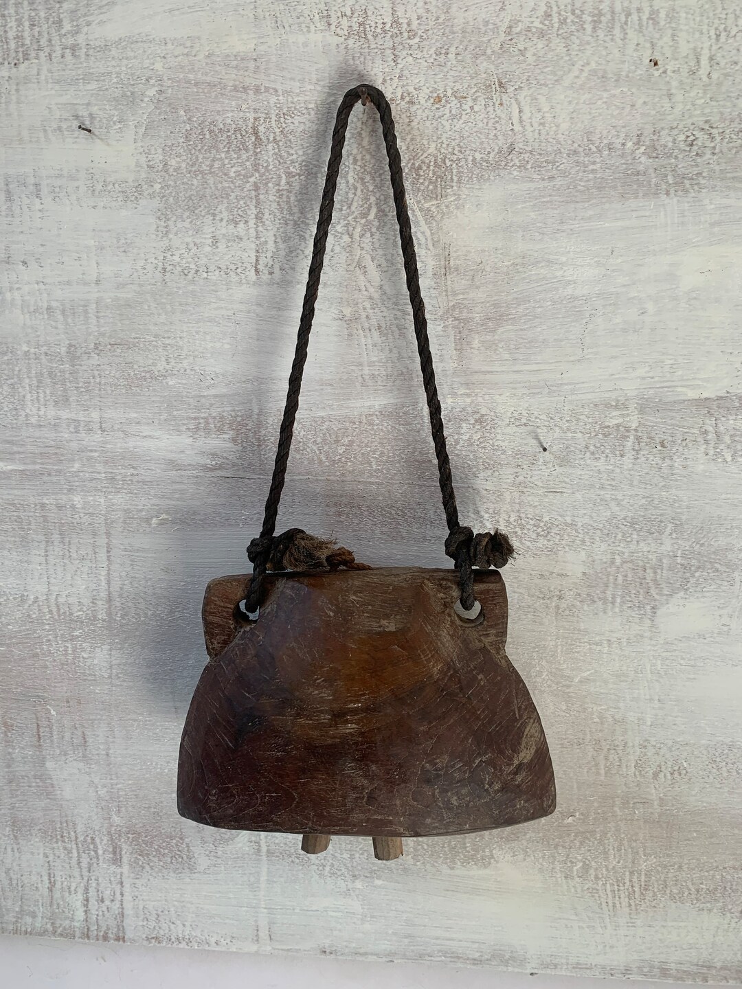 Old Antique Wooden Crafted Cow Bell Hand Carved Collectible - Etsy