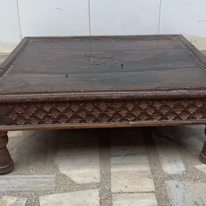 Wooden Indian Chowki Bajot/handmade Design Bed Table/low Table/home ...