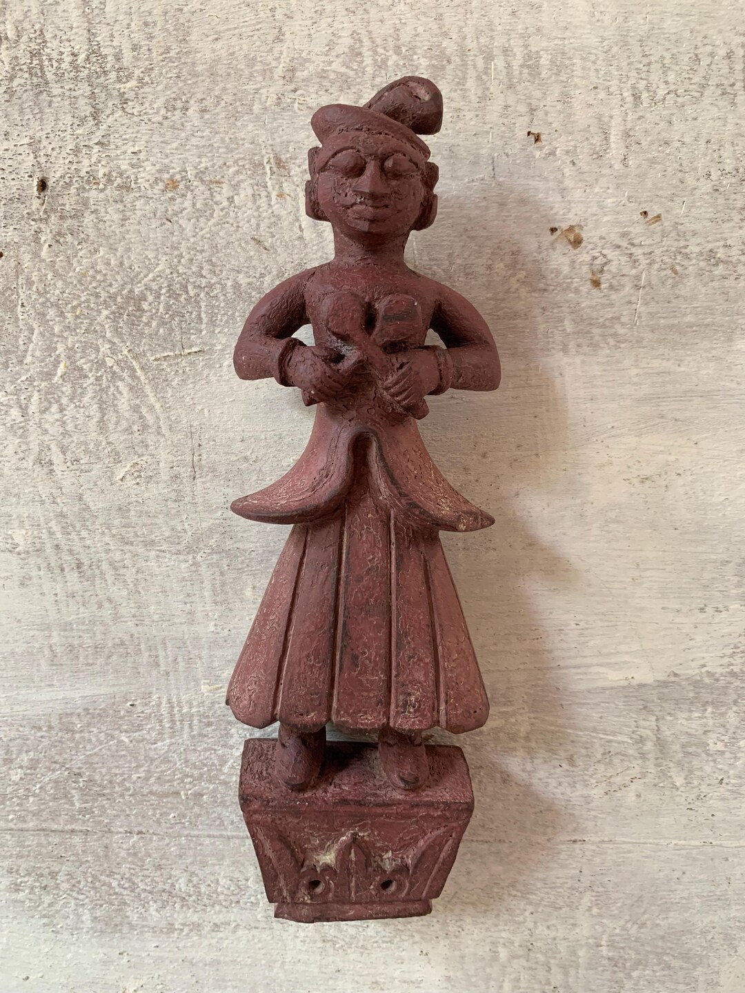 Antique Wooden Wall Hanging Lady Statue/hand Carved Old Panels ...