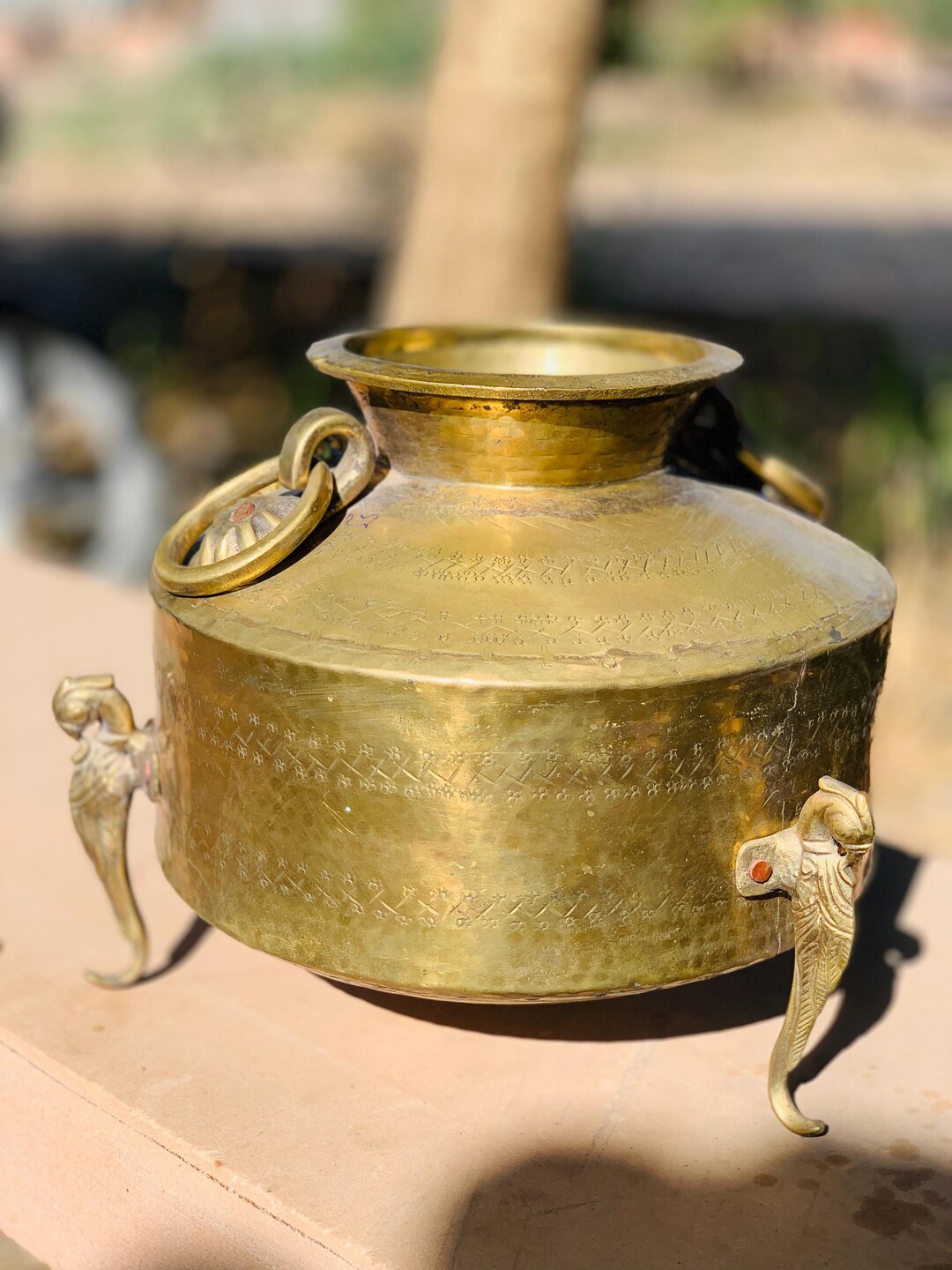 Antique Old Brass Vessel Water Pot/indian Traditional Pot Mutka/brass ...