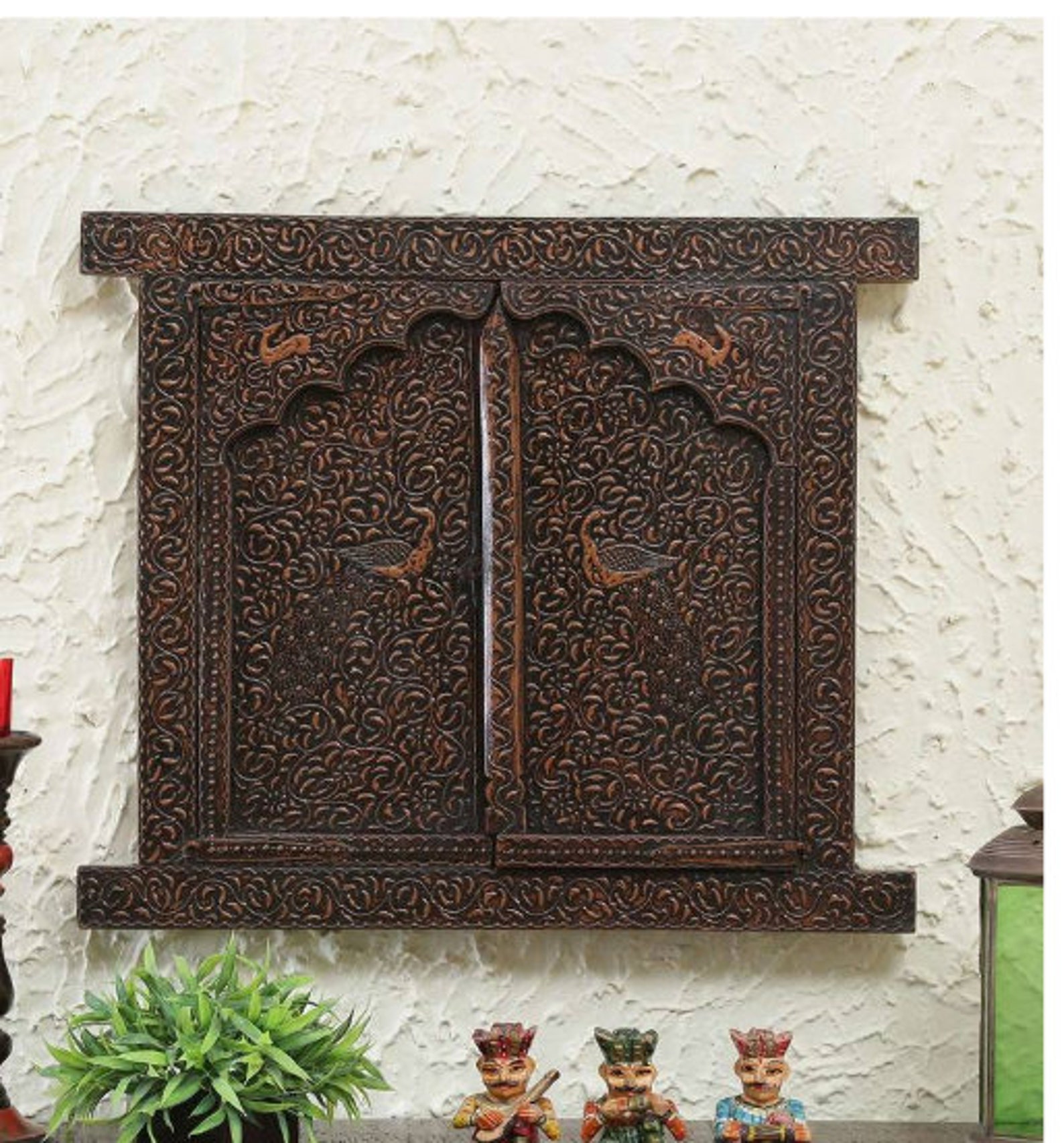 Antique Finish Wooden Carved Wall Hanging Window/handmade - Etsy