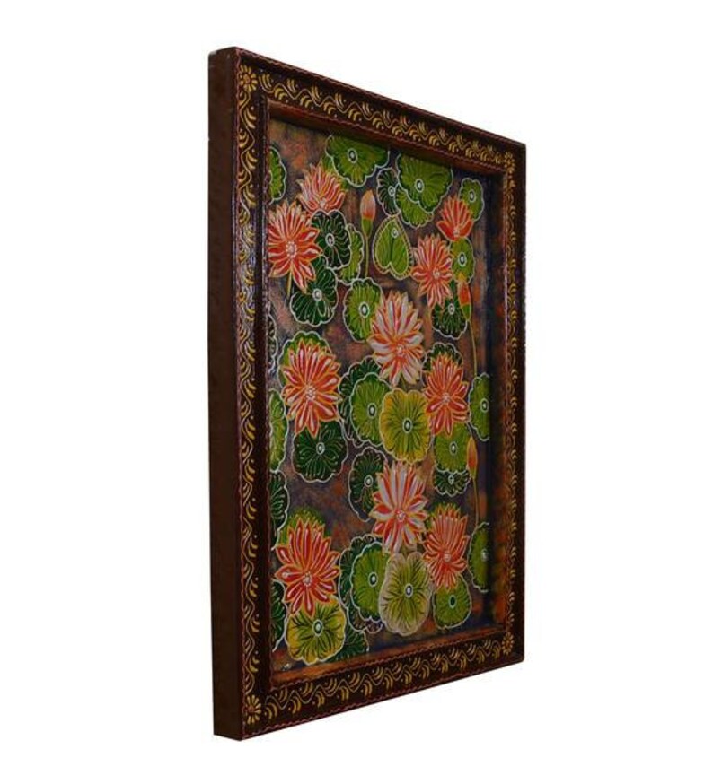 Wooden Panel Hand Painted Flower Embossed Work Wall Decor - Etsy