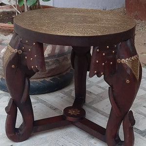 Beautiful Wooden Elephant Heads Table/decorative Round Table/beautiful ...