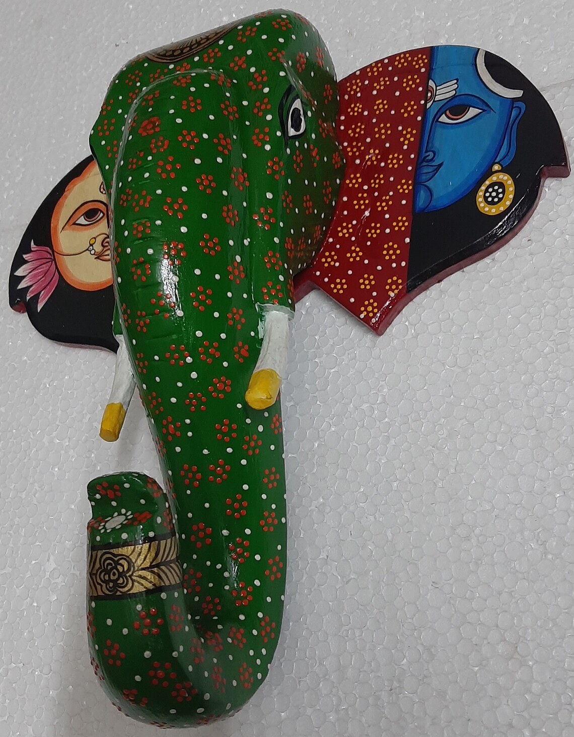 Handcrafted Wooden Elephant Mask: Indian Shiv Parvati Wall Decor - Etsy