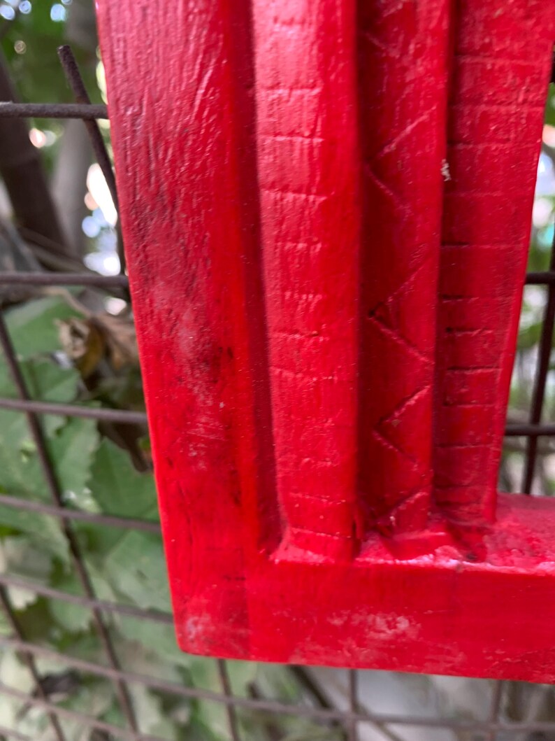 Antique Style Indian Wooden Window Frame | Hand Carved Red Jharokha ...