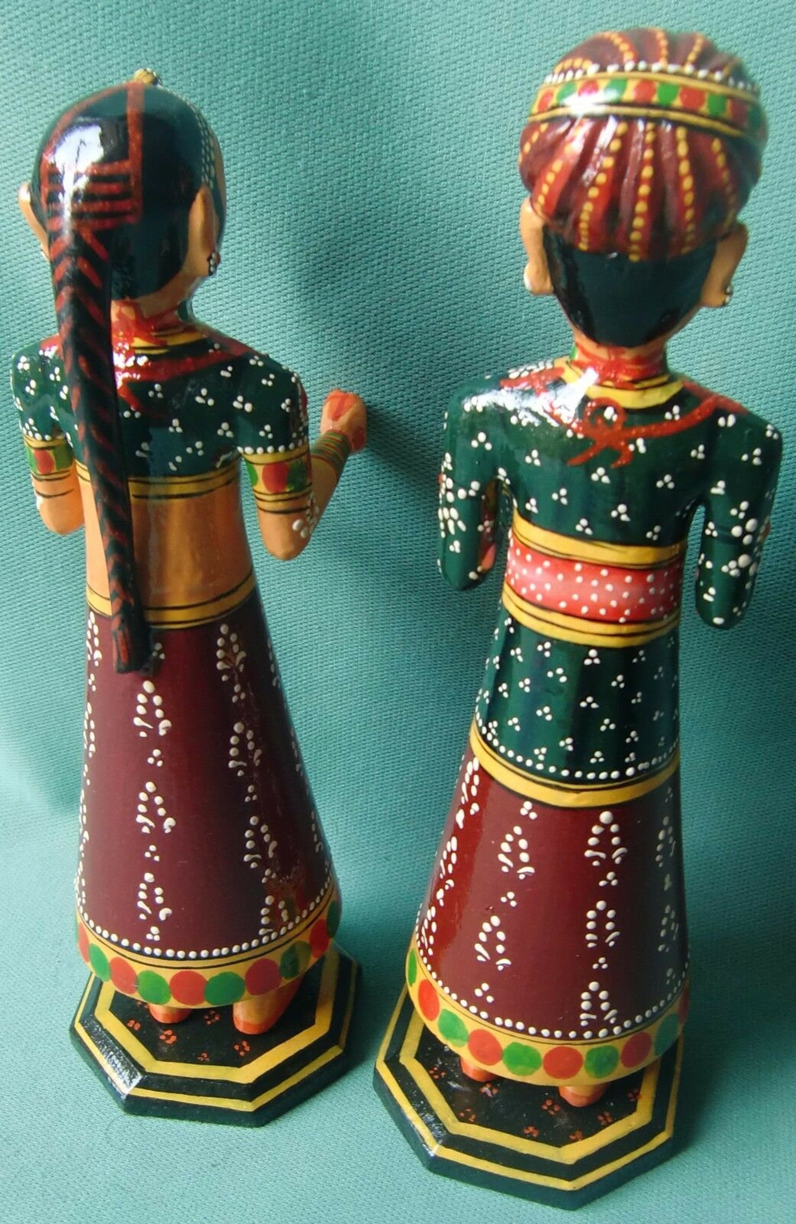 Vintage Handpainted Wooden Raja Rani Gangaur Statue/wooden | Etsy