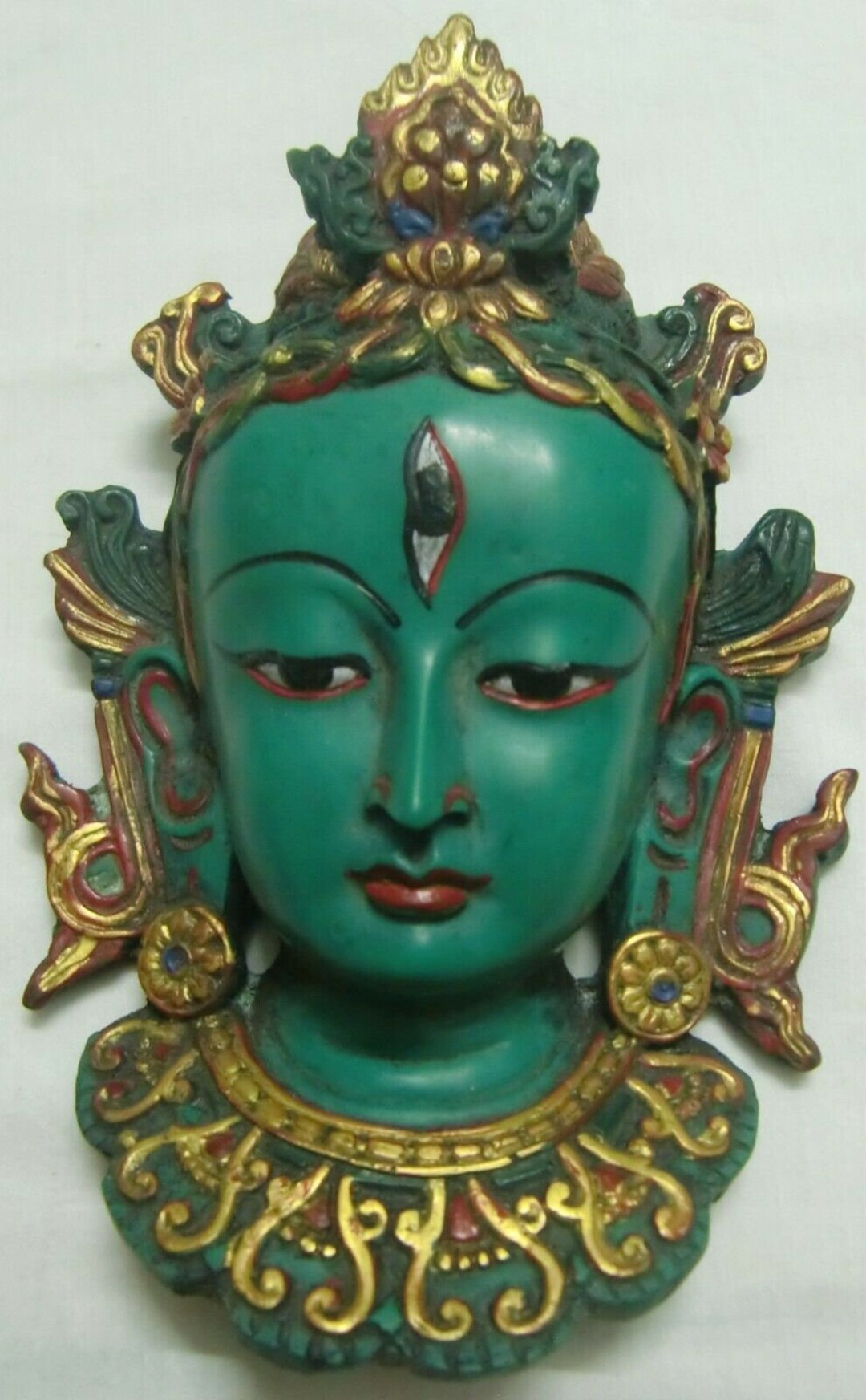 Vintage Resin Tara Face Mask: Buddhist Wall Decor Art - Etsy