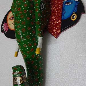 Handcrafted Wooden Elephant Mask: Indian Shiv Parvati Wall Decor - Etsy