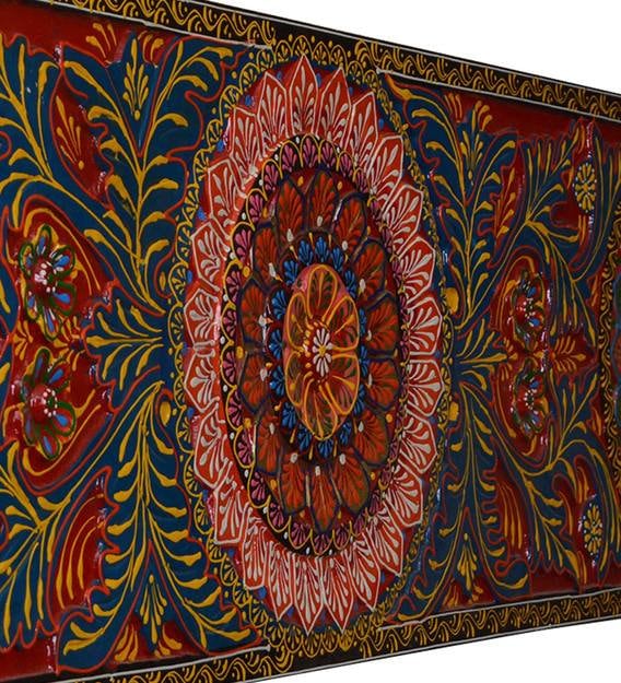 Indian Wood Wall Panel/antique Finish Painted Panel/ethnic Bed - Etsy