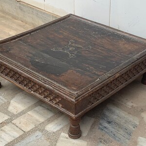 Wooden Indian Chowki Bajot/handmade Design Bed Table/low Table/home ...
