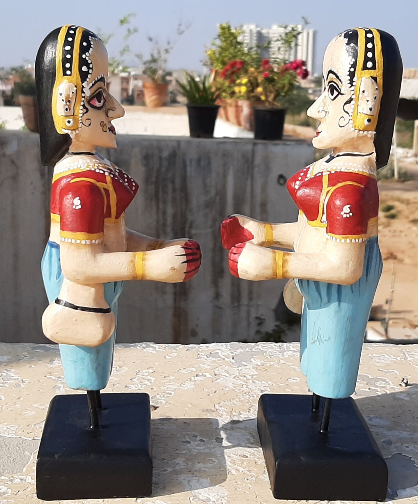 Vintage Hand Carved Wooden Indian Painted Dolls/Women Dolls/ | Etsy