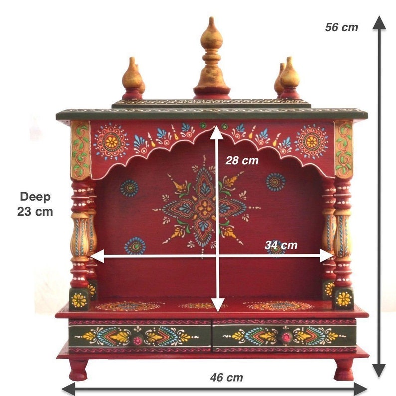 Handcrafted Wooden Pooja Temple: Wall Hanging God Mandap - Etsy
