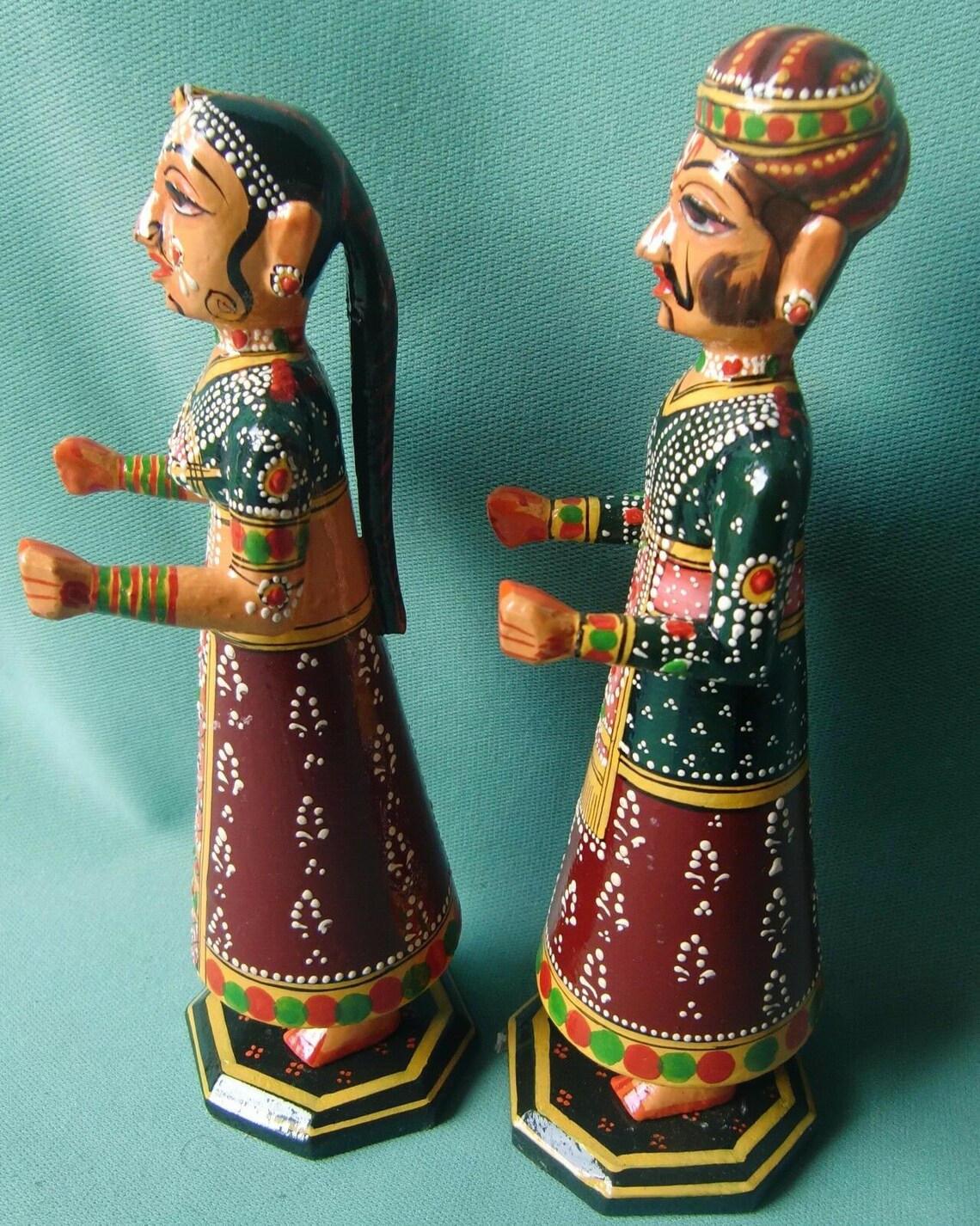 Vintage Handpainted Wooden Raja Rani Gangaur Statue/wooden | Etsy