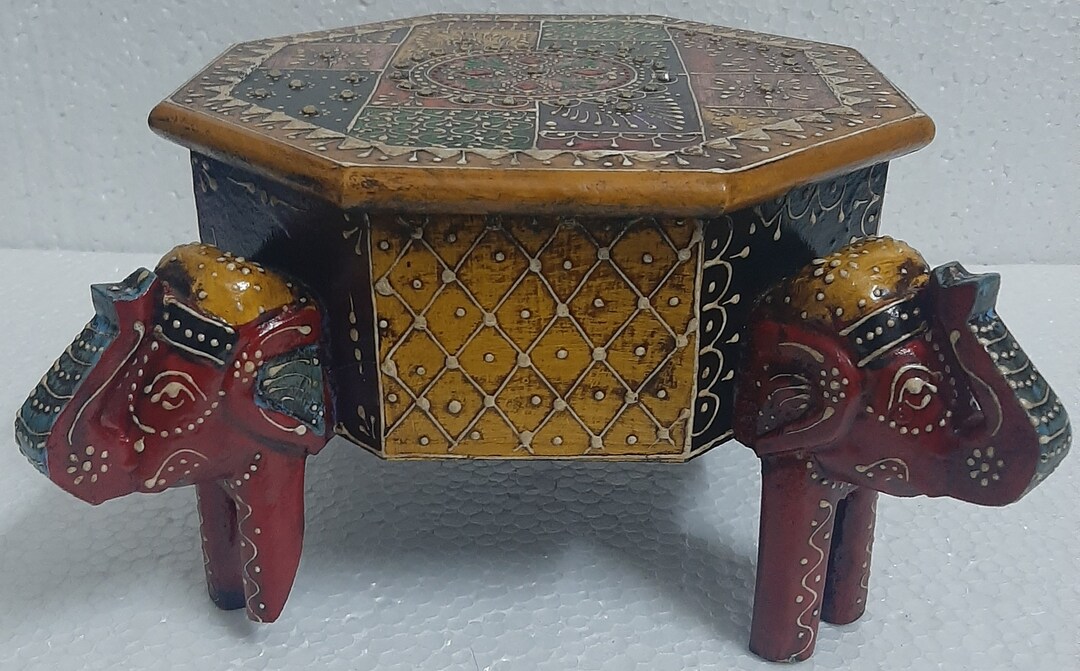 Vintage Hand-painted Wooden Elephant Box: Indian Jewelry Storage - Etsy