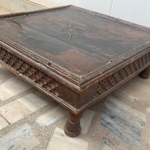Wooden Indian Chowki Bajot/handmade Design Bed Table/low Table/home ...