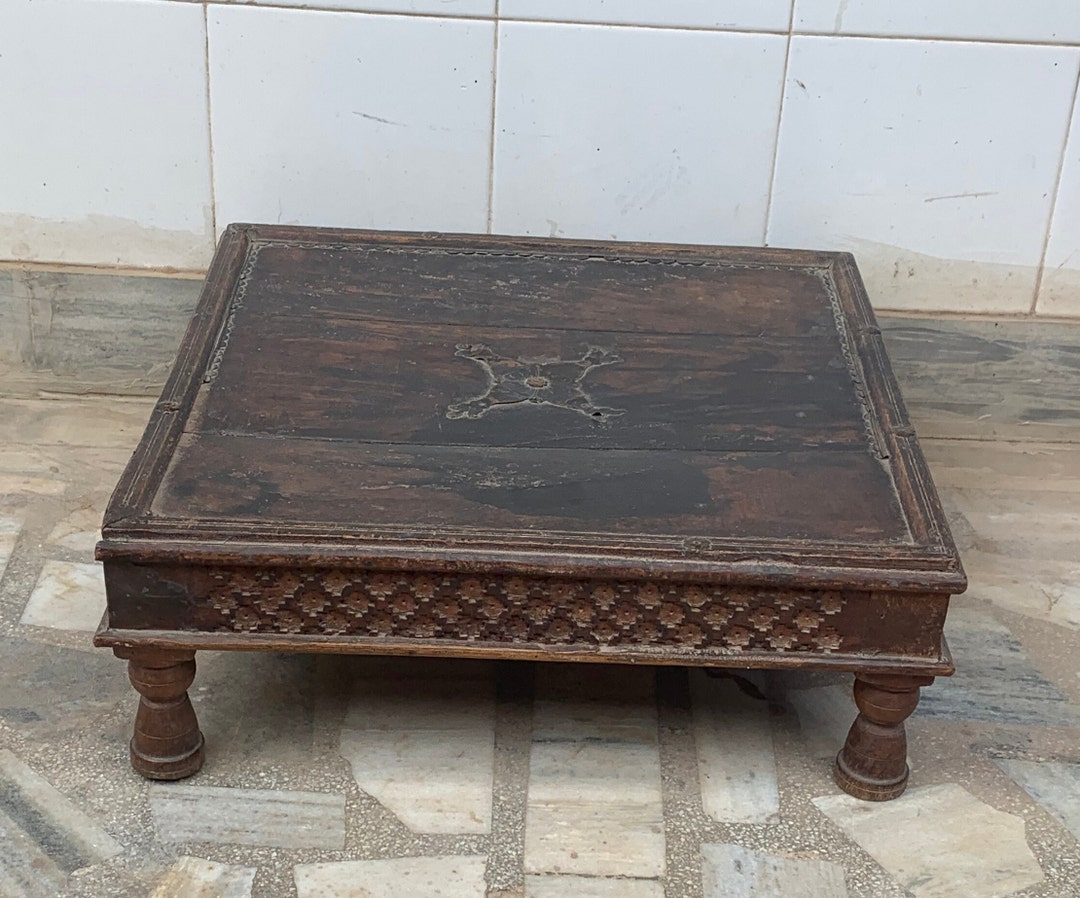 Wooden Indian Chowki Bajot/handmade Design Bed Table/low Table/home ...