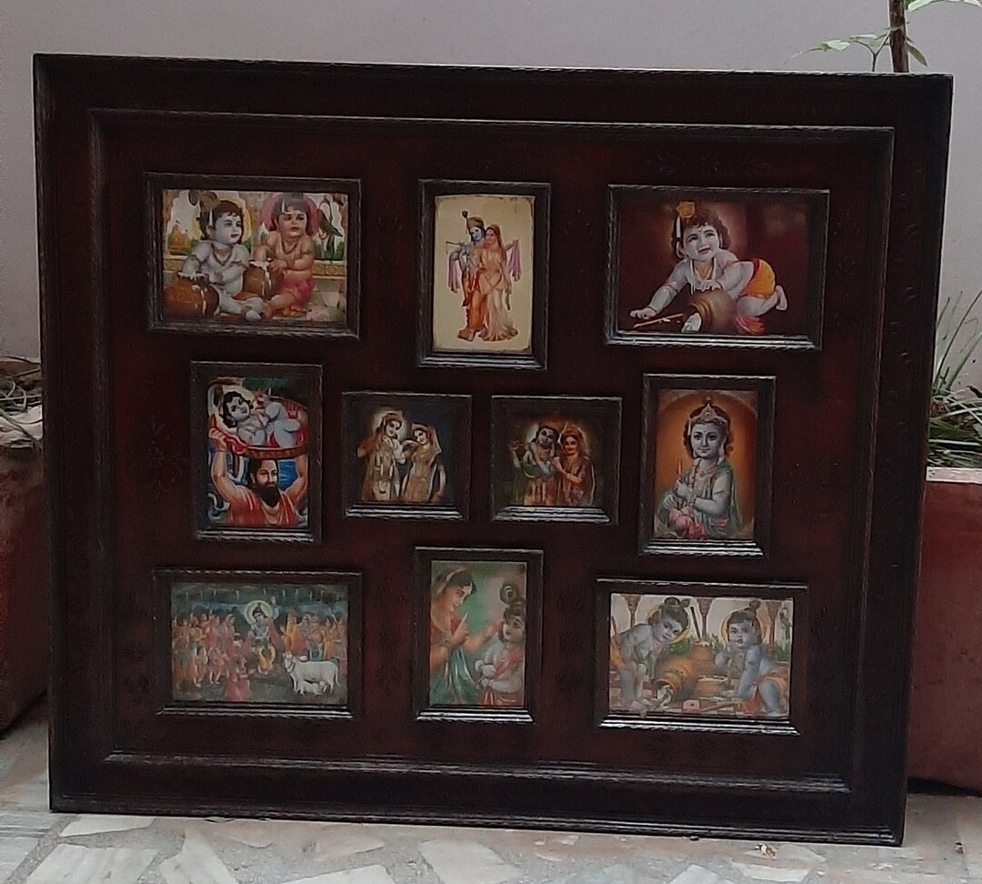 Beautiful Wooden Photo Frames/hindu Lord Krishna Picture Frames/baby ...