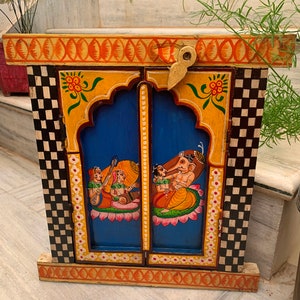 Hand Painted God Ganesha Small Wall Jharokha Frame Wall Decor Frame ...