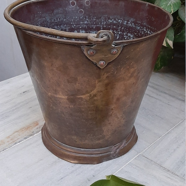 Antique Brass Bucket - Etsy