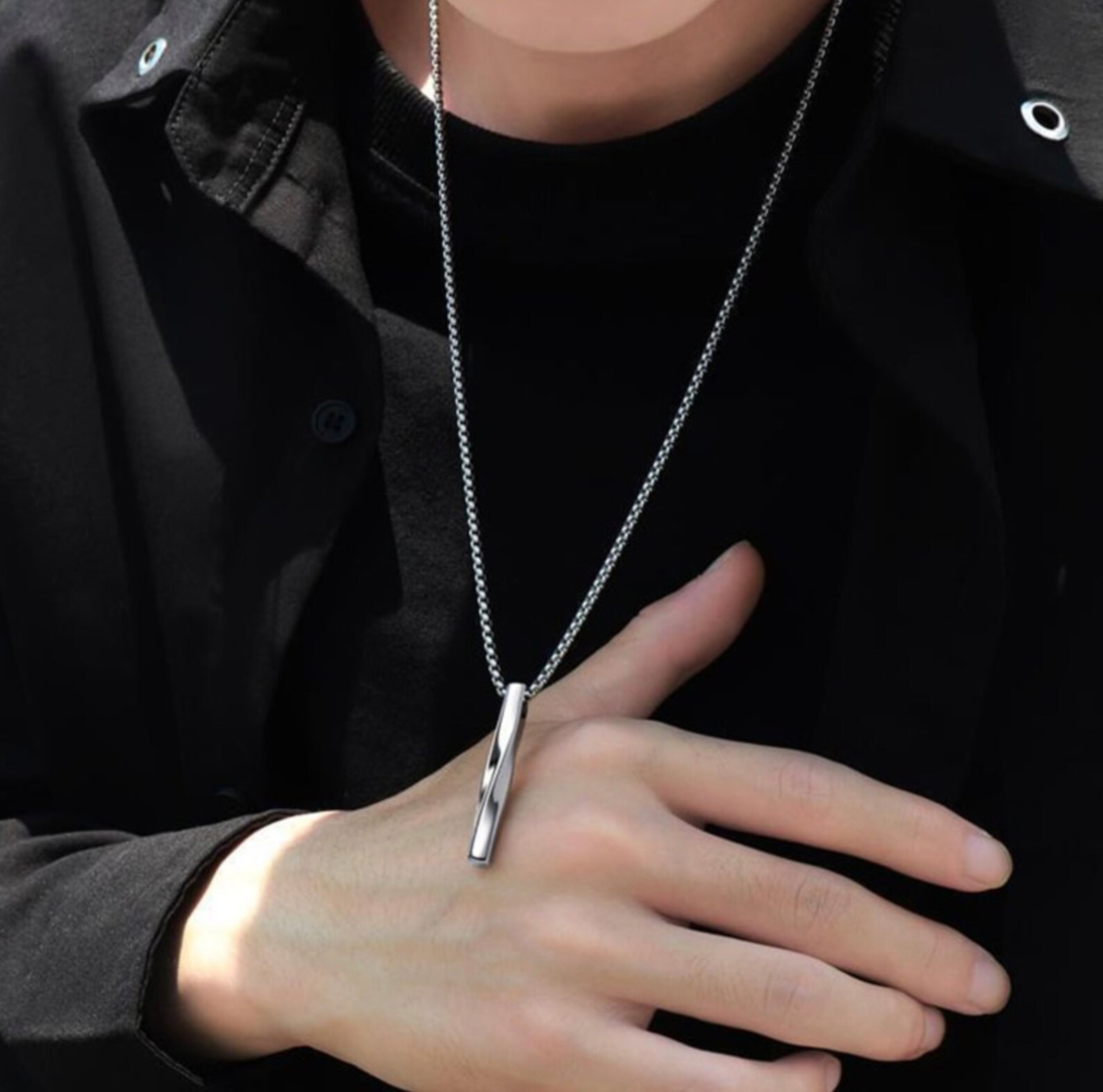 Twisted Rectangle Pendant Necklace for Men Trendy Simple - Etsy UK