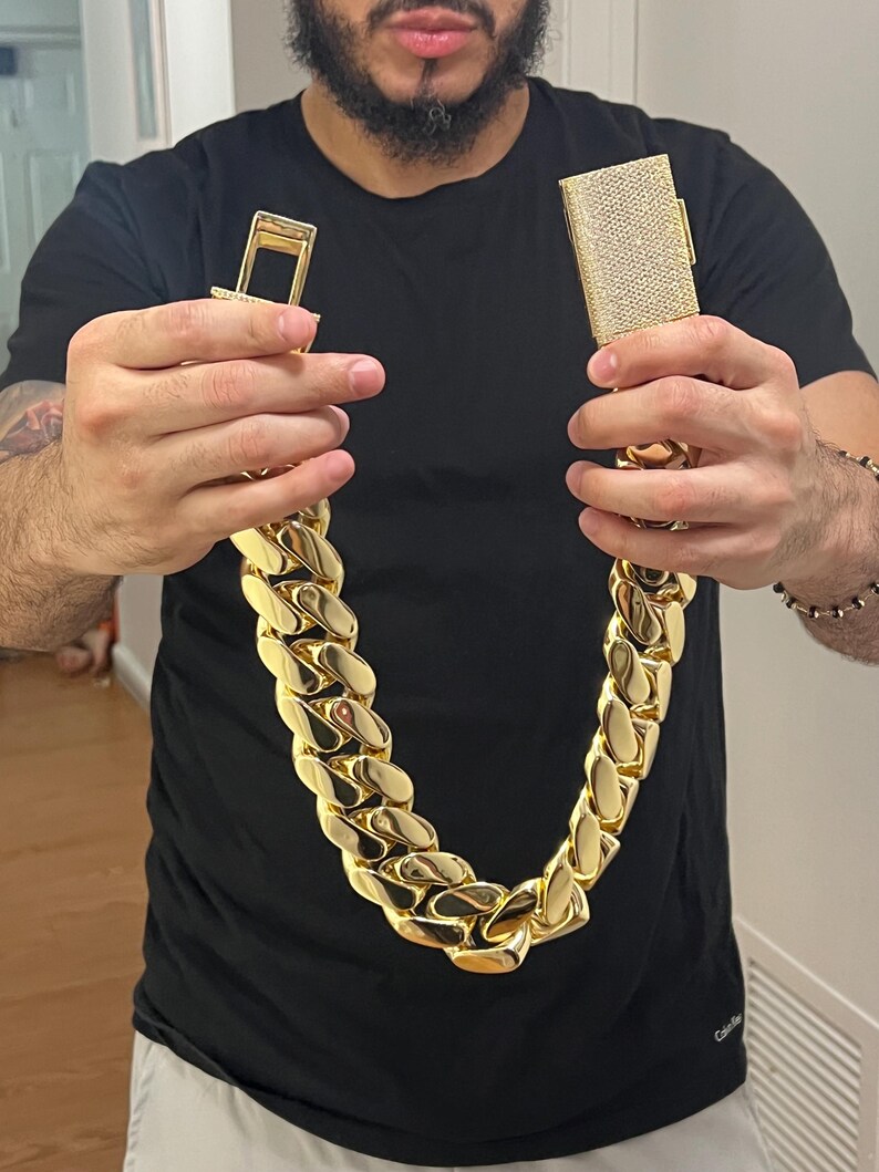 14k Gold Bonded Super Heavy and High Quality 40mm Big Boy Neck 1620 ...